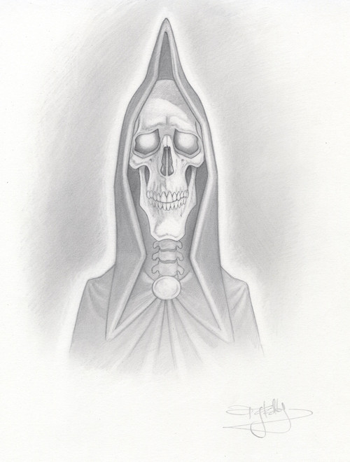 Discworld Original: DEATH character design *SOLD* - PaulKidby