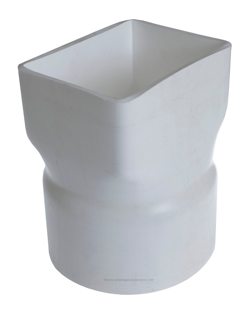3x4 3x4 Inch PVC Rain Gutter - Square Gutter To Pipe Connector, White ...