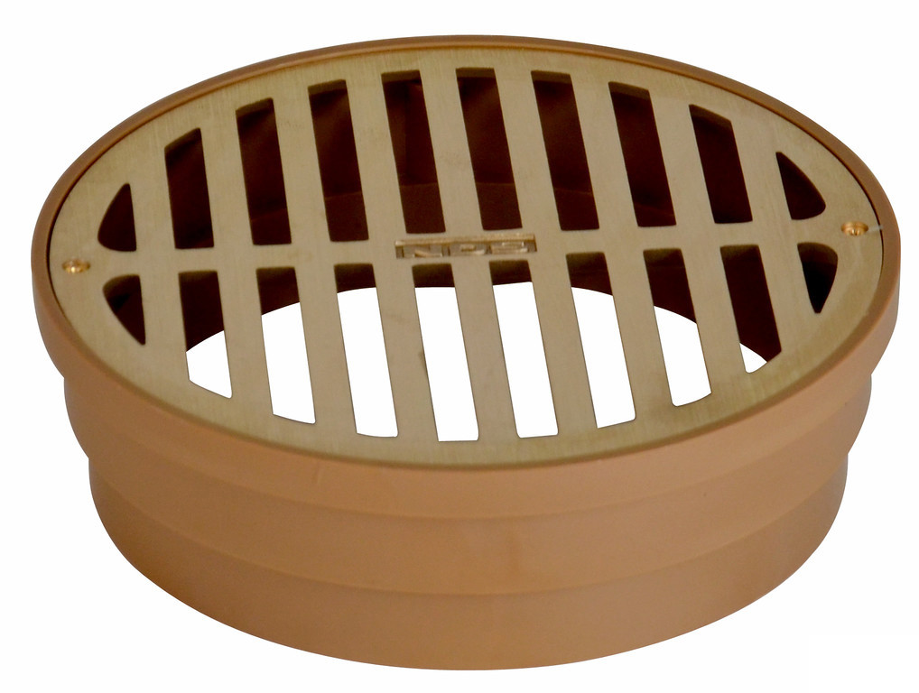 NDS 6" Round Satin Brass Grate w/Styrene Collar - The Drainage Products ...