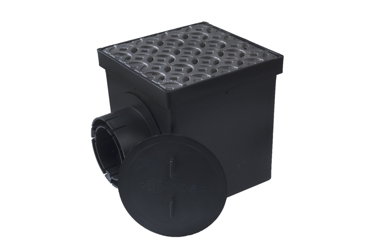 9" Catch Basin Kit w/ Cast Iron Decorative Interlaken Grate - The ...