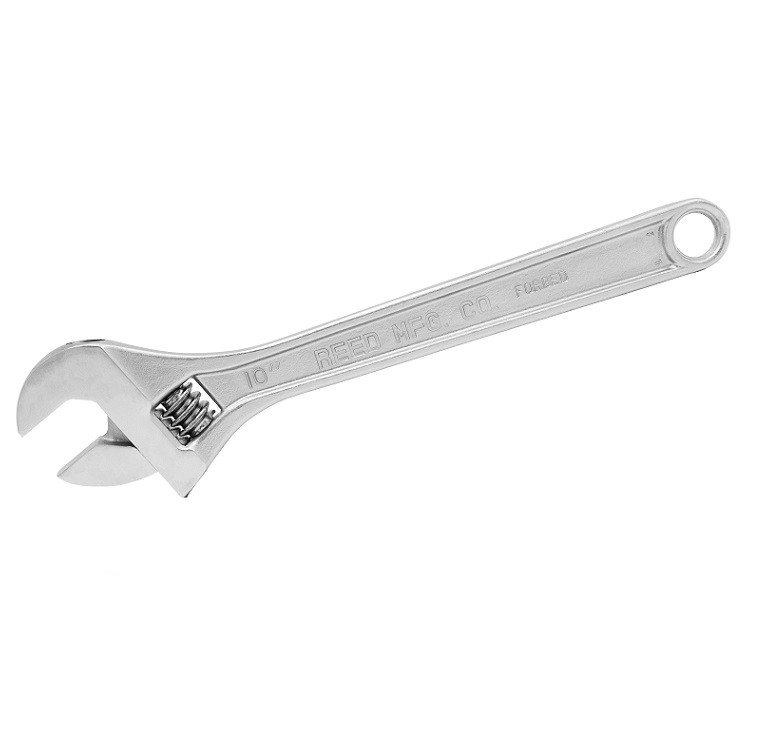 Reed 10" Chrome Adjustable Wrench CW10 02205 - The Drainage Products Store