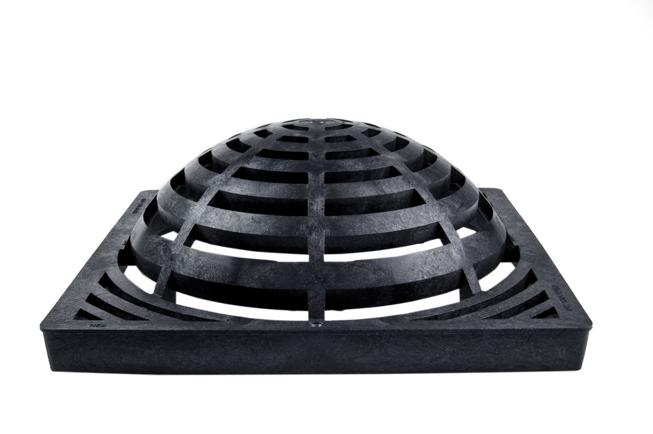 NDS Square Plastic Atrium Grate 18" Basin - Black - The Drainage ...