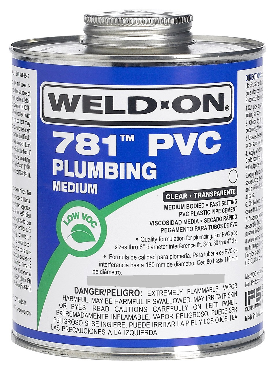 IPS 781 Pt. PVC Cement - Medium - Clear - The Drainage Products Store