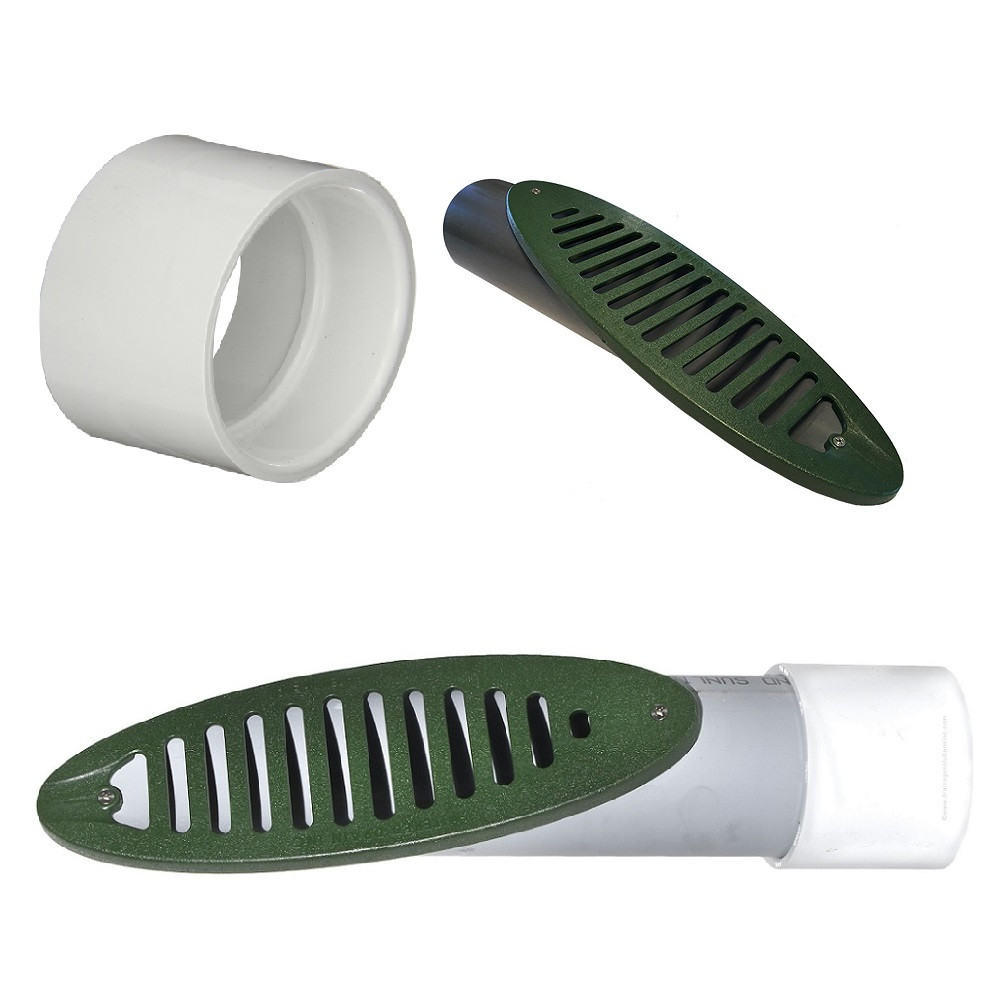 Mitered Drain 3" KIT w/Green HDPE Grate & Adapter Coupling - The ...
