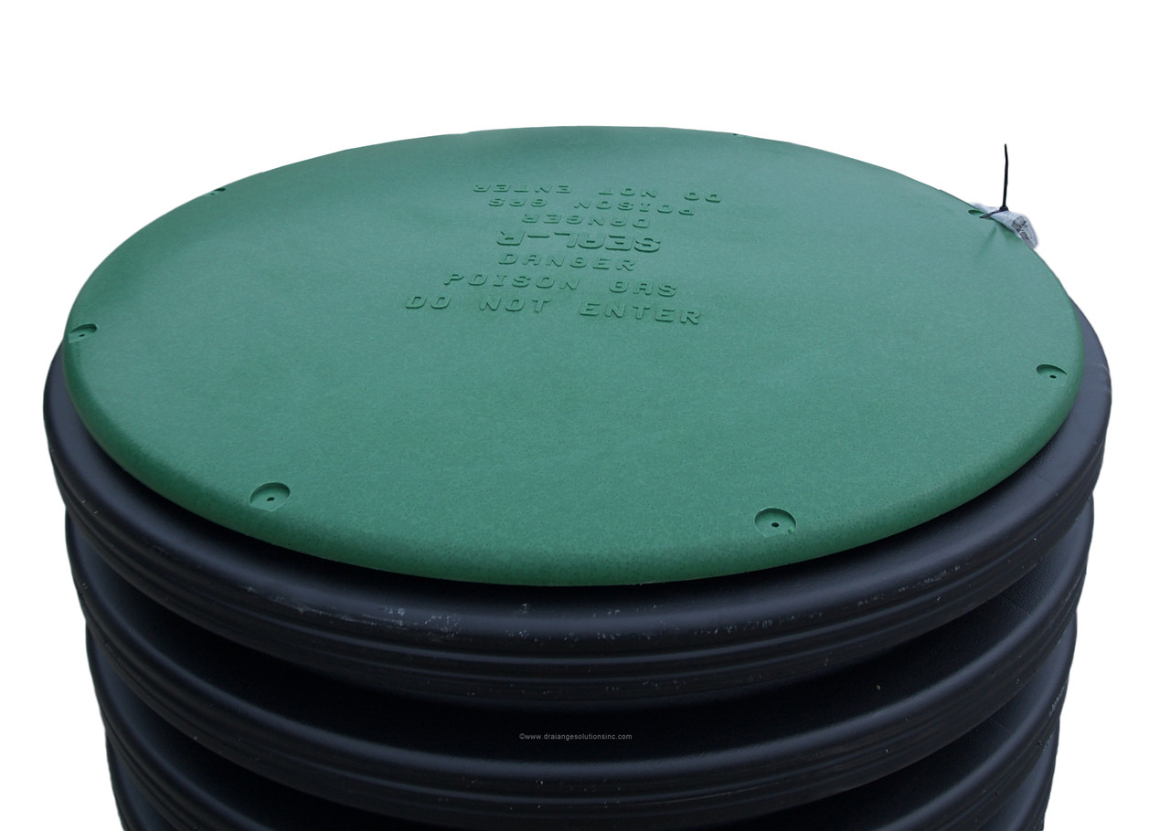 18" Seal-R Plastic Septic Riser Cover (Green) - The Drainage Products Store