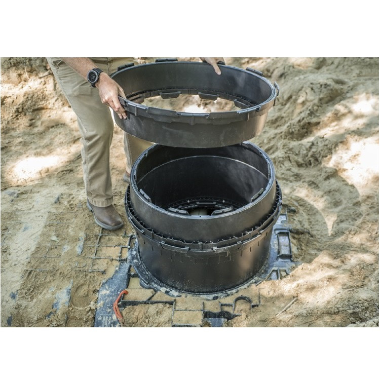 Infiltrator 2" EZ SNAP Septic Tank Riser for 24" Opening (Black) - The ...