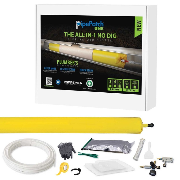 PipePatch ONE 4" All-in-One CIPP No Dig Pipe Repair Starter Kit - The ...
