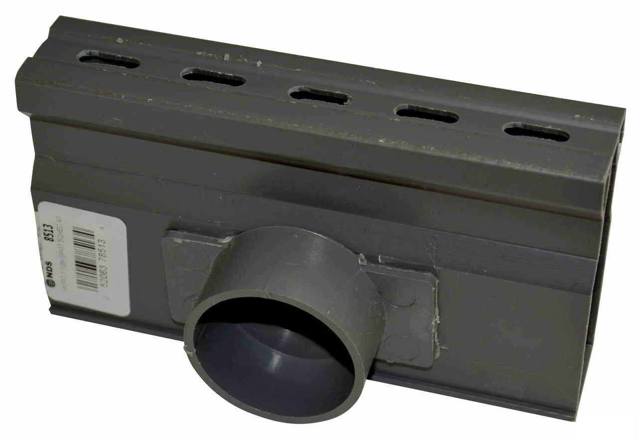 NDS Micro Channel Side Outlet - Gray - The Drainage Products Store