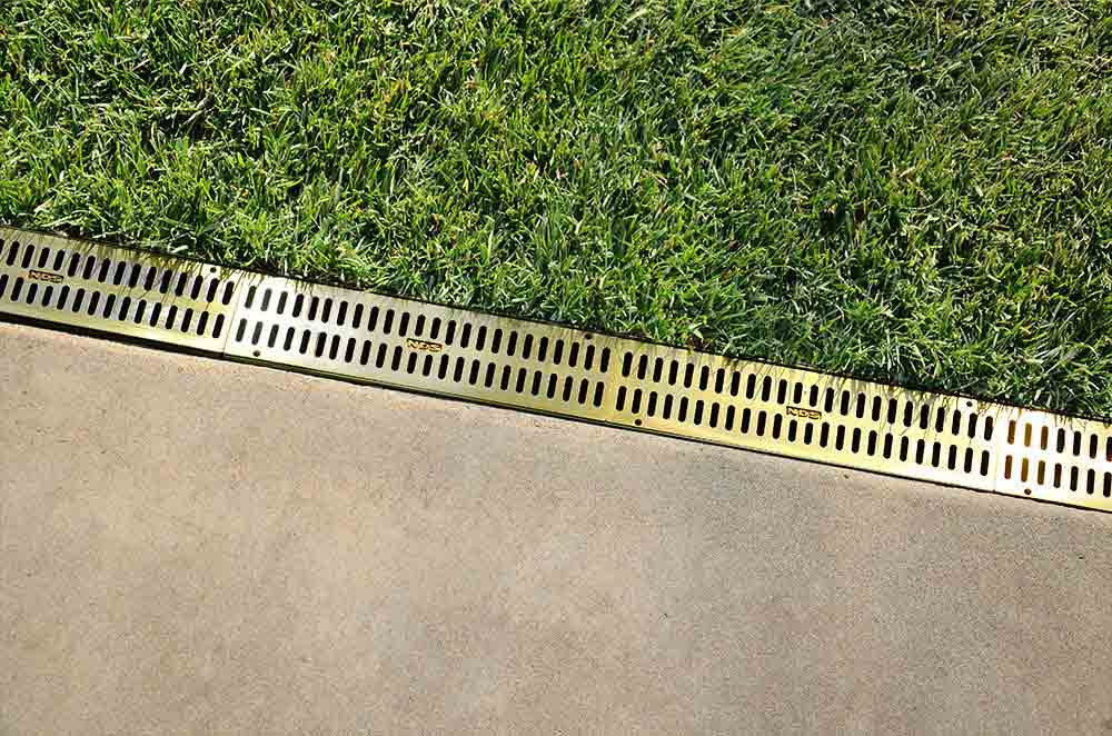 NDS Mini Channel Grate - Satin Brass - The Drainage Products Store