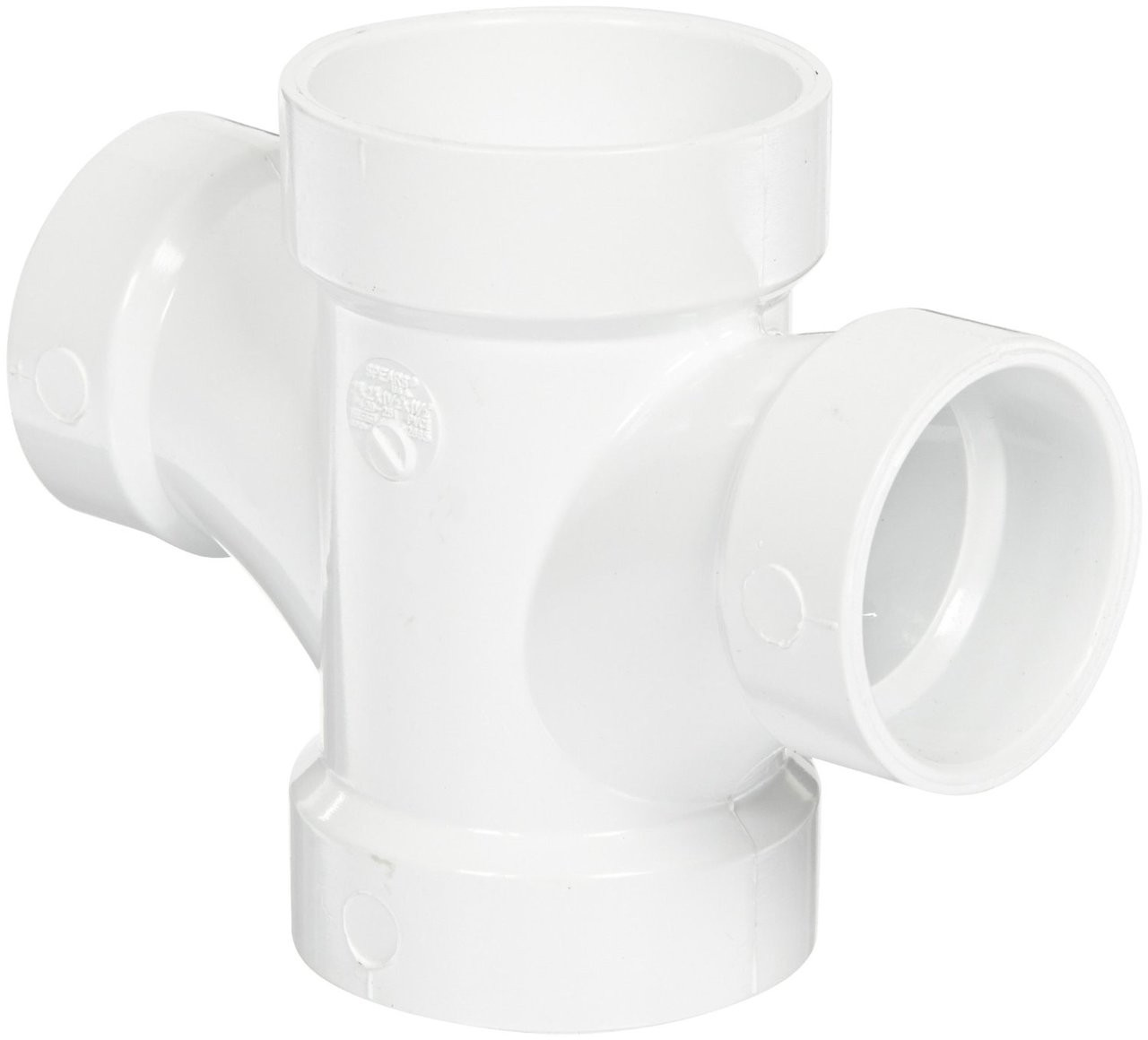4" x 4" x 3" x 3" PVC DWV Double Sanitary Tee (S x S x S x S) - The ...