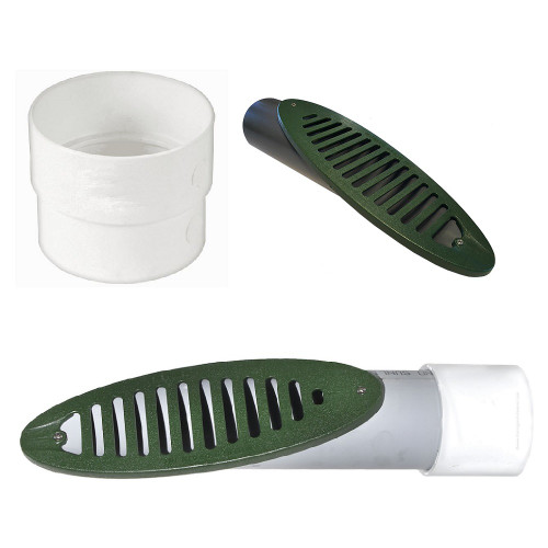 Mitered Drain 4" KIT w/Green HDPE Grate & Adapter Coupling - The ...