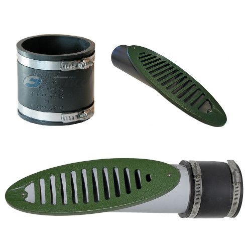 Mitered Drain 4" KIT w/Green HDPE Grate & Adapter Coupling - The ...