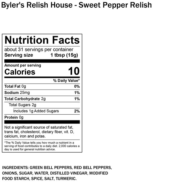 Sweet Pepper Relish | Byler Canning Co in Pennsylvania