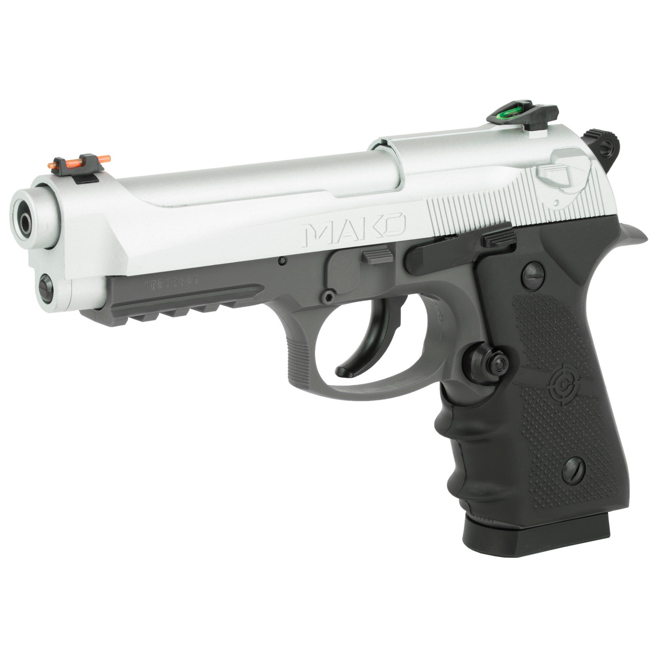 Crosman Mako CO2 Powered Blowback BB Pistol | Semi Automatic | Silver ...