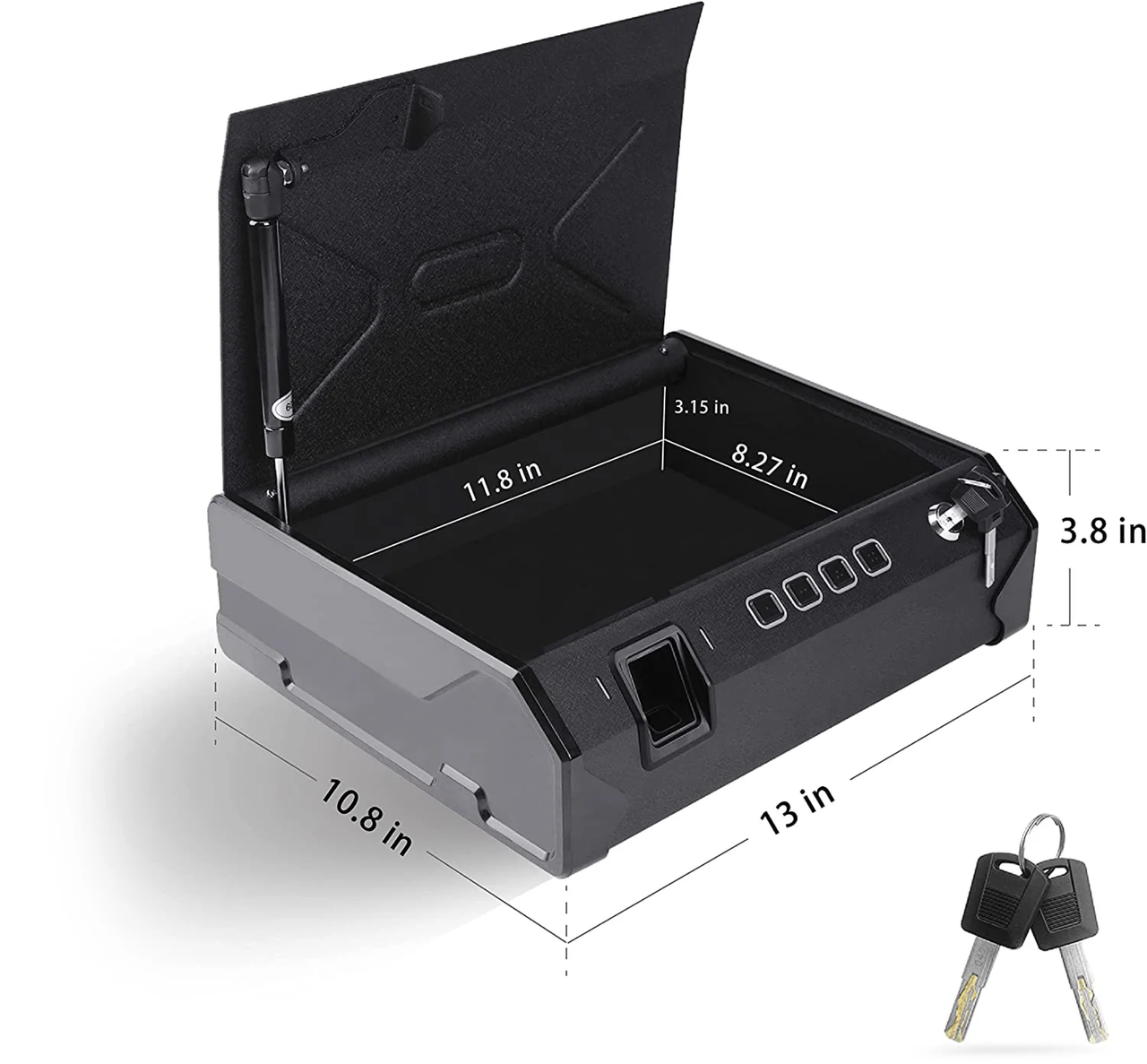 MAXSafes Pistol Safe GEN II | Gun Safe | 13x10.8x3.8" | 4 AA Batteries ...