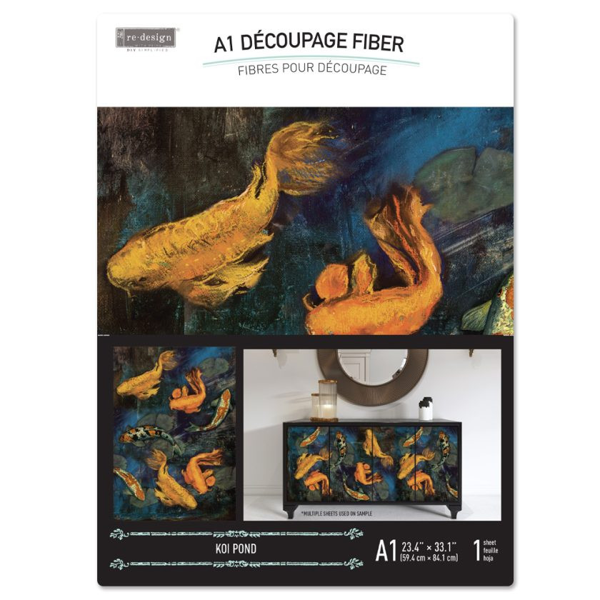 A1 Decoupage Fiber – Koi Pond – 1 sheet, A1 size - The Plaster Paint ...