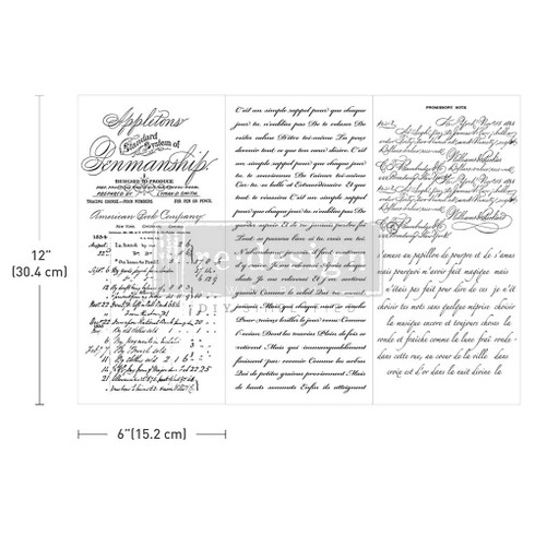 Redesign with Prima Small Decor Transfer - Vintage Script Mastery, 6 ...