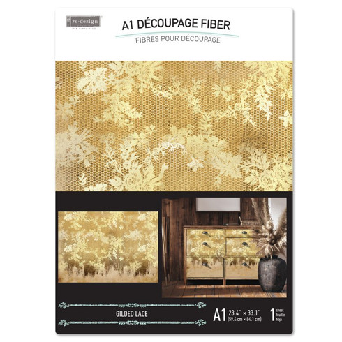A1 Decoupage Fiber – Gilded Lace – 1 sheet, A1 size - The Plaster Paint ...