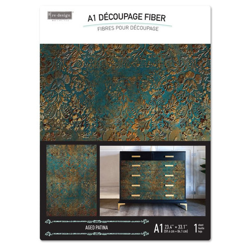 A1 Decoupage Fiber – Aged Patina – 1 sheet, A1 size - The Plaster Paint ...