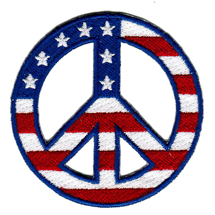 Peace Sign Stars/Stripes Embroidered Patch