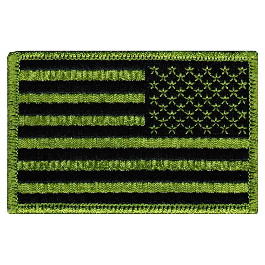 Reverse Green American Flag Embroidered Patch