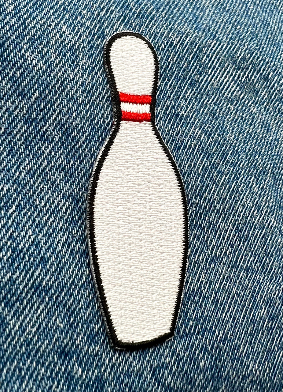 Bowling Pin Embroidered Patch