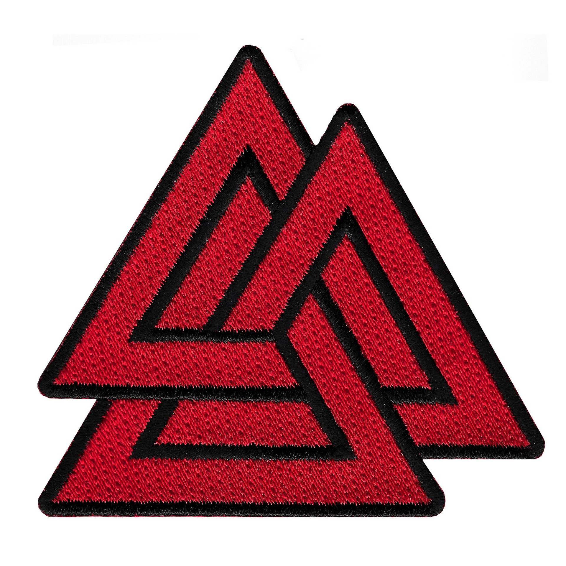 Red Valknut Embroidered Patch