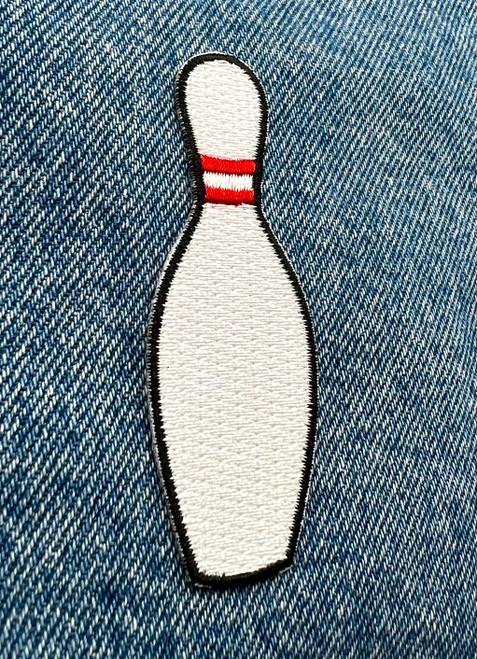 Bowling Pin Embroidered Patch