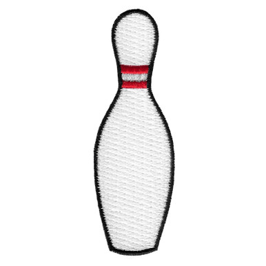 Bowling Pin Embroidered Patch