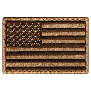 Tan American Flag Embroidered Patch