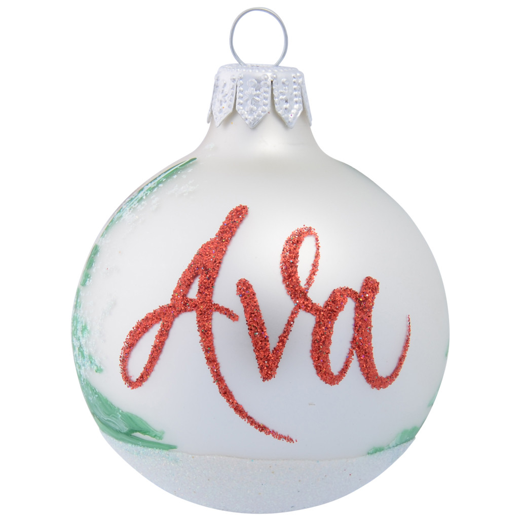 Christmas Bauble with White Snowman - Artisan Ornaments