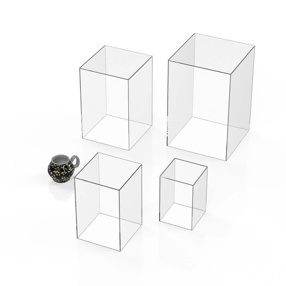 Acrylic Tall Boxes | Clear 5-Sided Display Boxes
