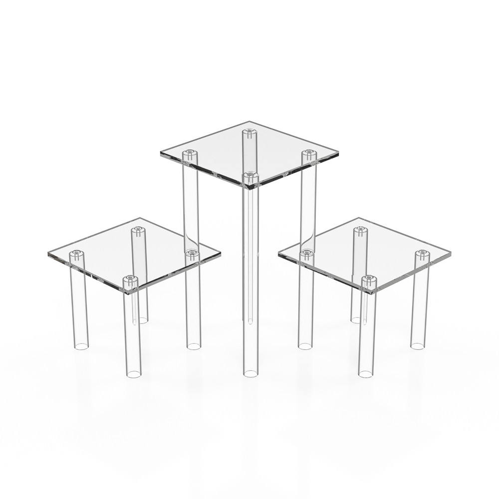 Acrylic Square Tables | Clear Square Display Risers