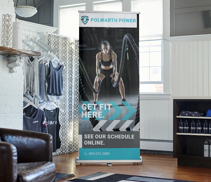 Retractable Banner 33" x 81" - Custom Printed - Includes Stand