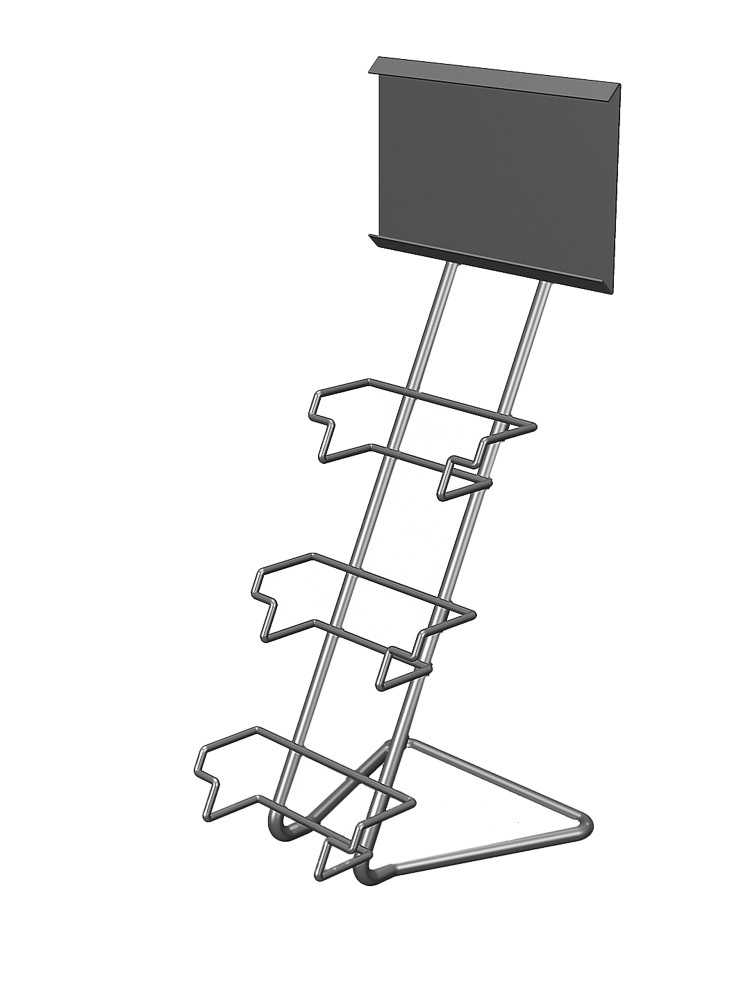 3-Tier Wire Formed Metal Card Rack, 6" x 6" Sign Holder, USA Made