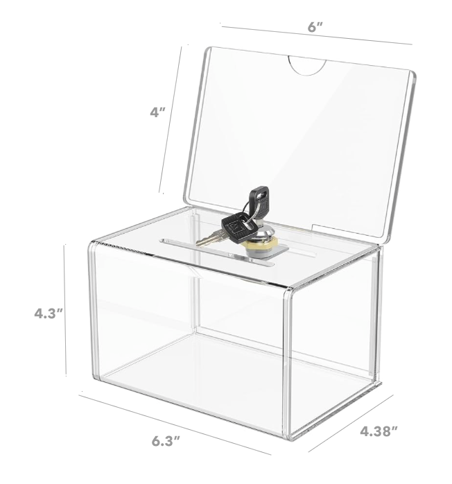 Mini Locking Ballot Box w-Header - Display-World