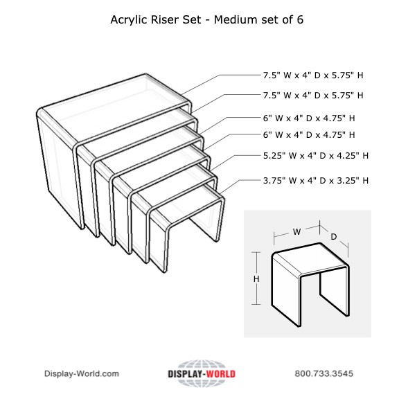 Acrylic Medium Risers Sets - Display-World
