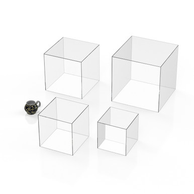Acrylic Medium Square Boxes | Clear 5-Sided Display Boxes