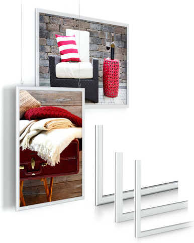 Perfex Hanging SignFrames | Suspended Side-Loading Frames
