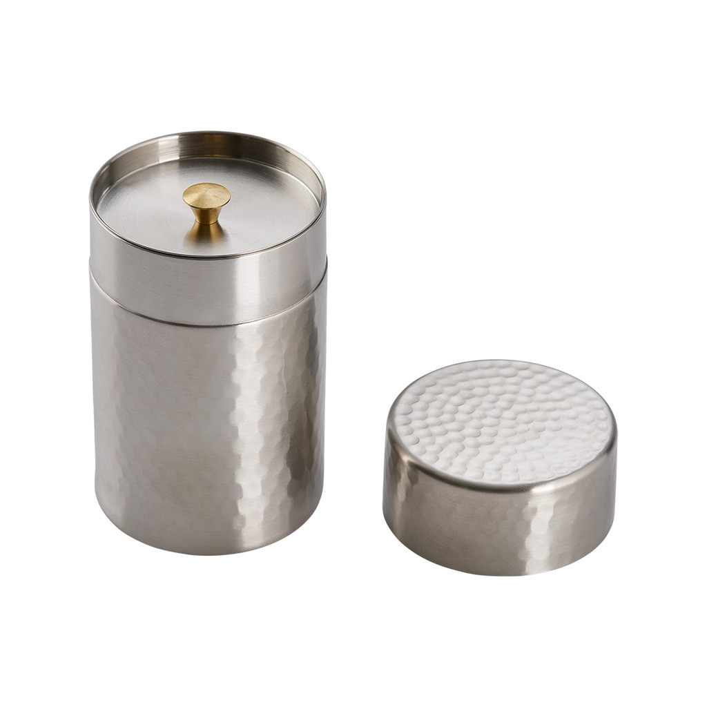 Tsubame Stainless Steel Tea Tin - Handcrafted Japanese Metal Tea Canister