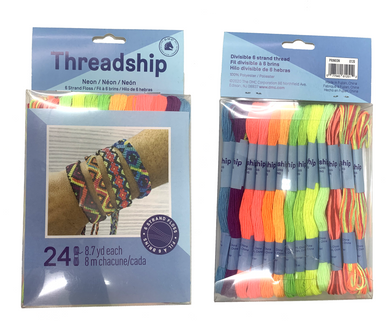 DMC Threadship Bracelet Kit Neon - 24 threads - 100% cotton - Knit Sew ...