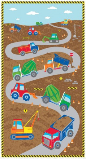 Heavy Machines fabric panel (construction at work) 60cm x 112cm - by ...