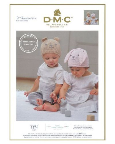 5274 DMC Rabbit & Teddy Hats 0 to 3 years - Knit Sew Quilt NZ