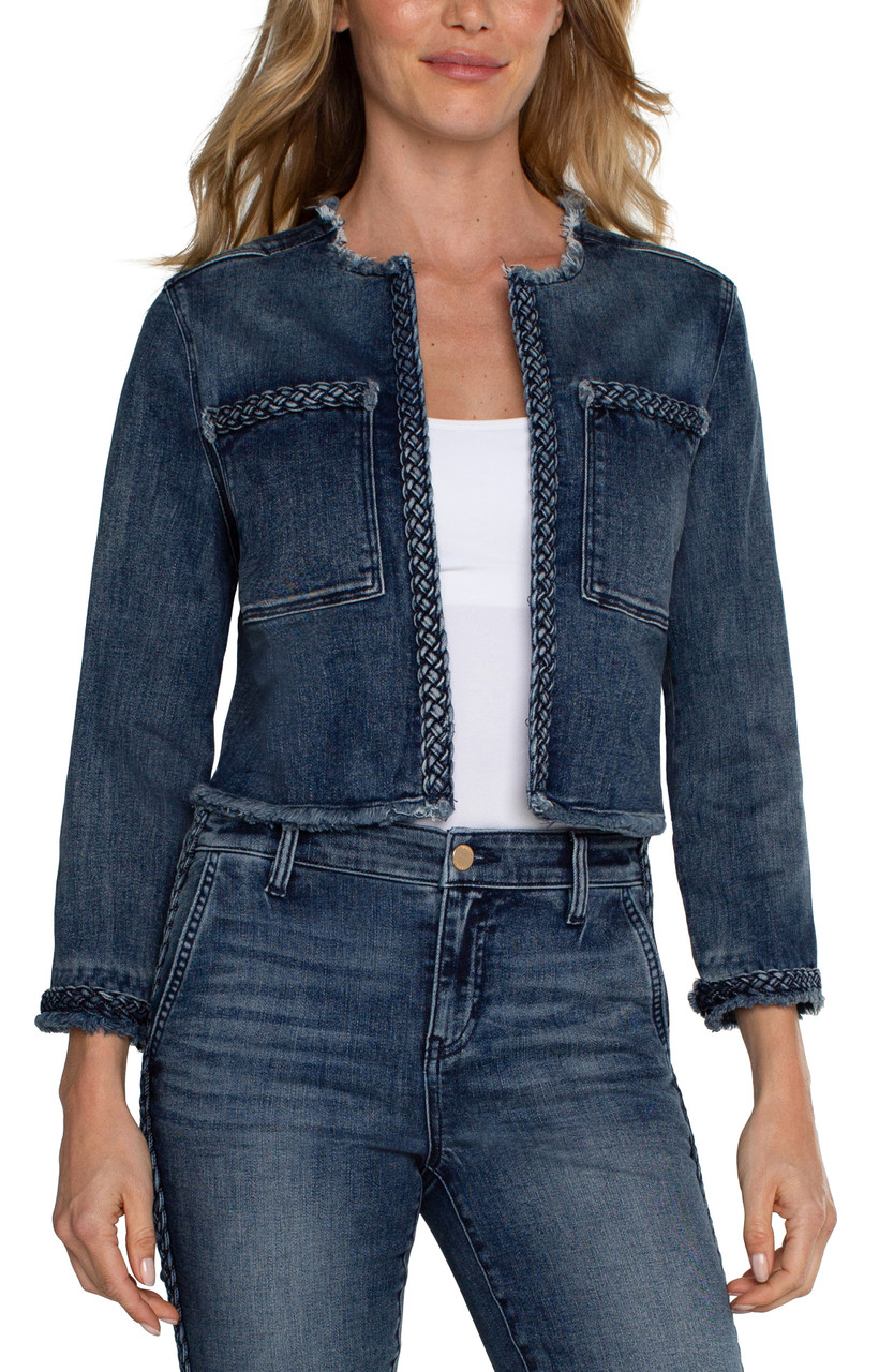 Ladies Liverpool Braid Detail Denim Jacket - LM1019F97