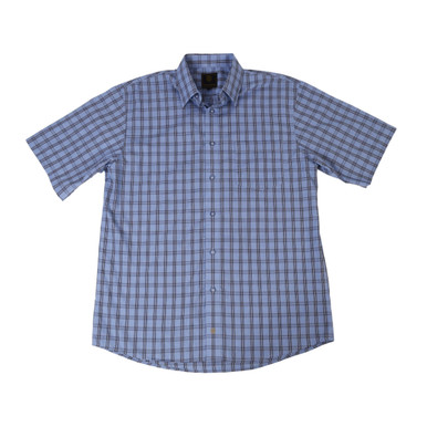 Men's F/X Fusion B&T Short Sleeve Textured Plaid Shirt - D2228