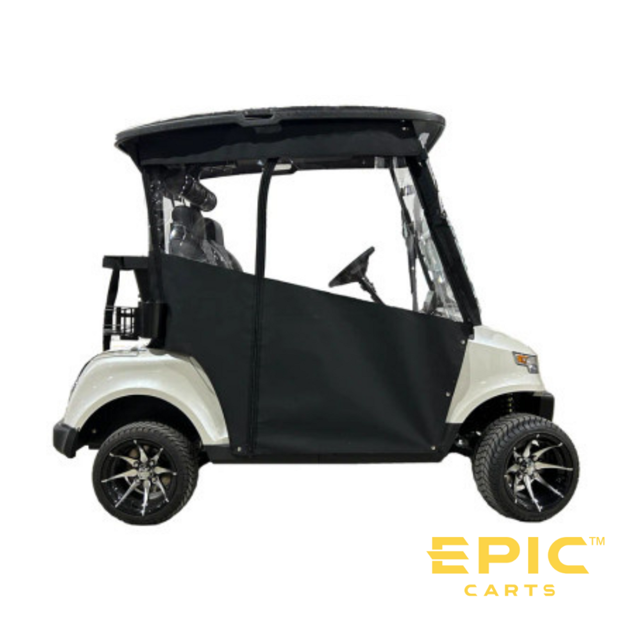 Sunbrella Jet Black Track Style Canvas Enclosure For Epic E20 Golf Cart