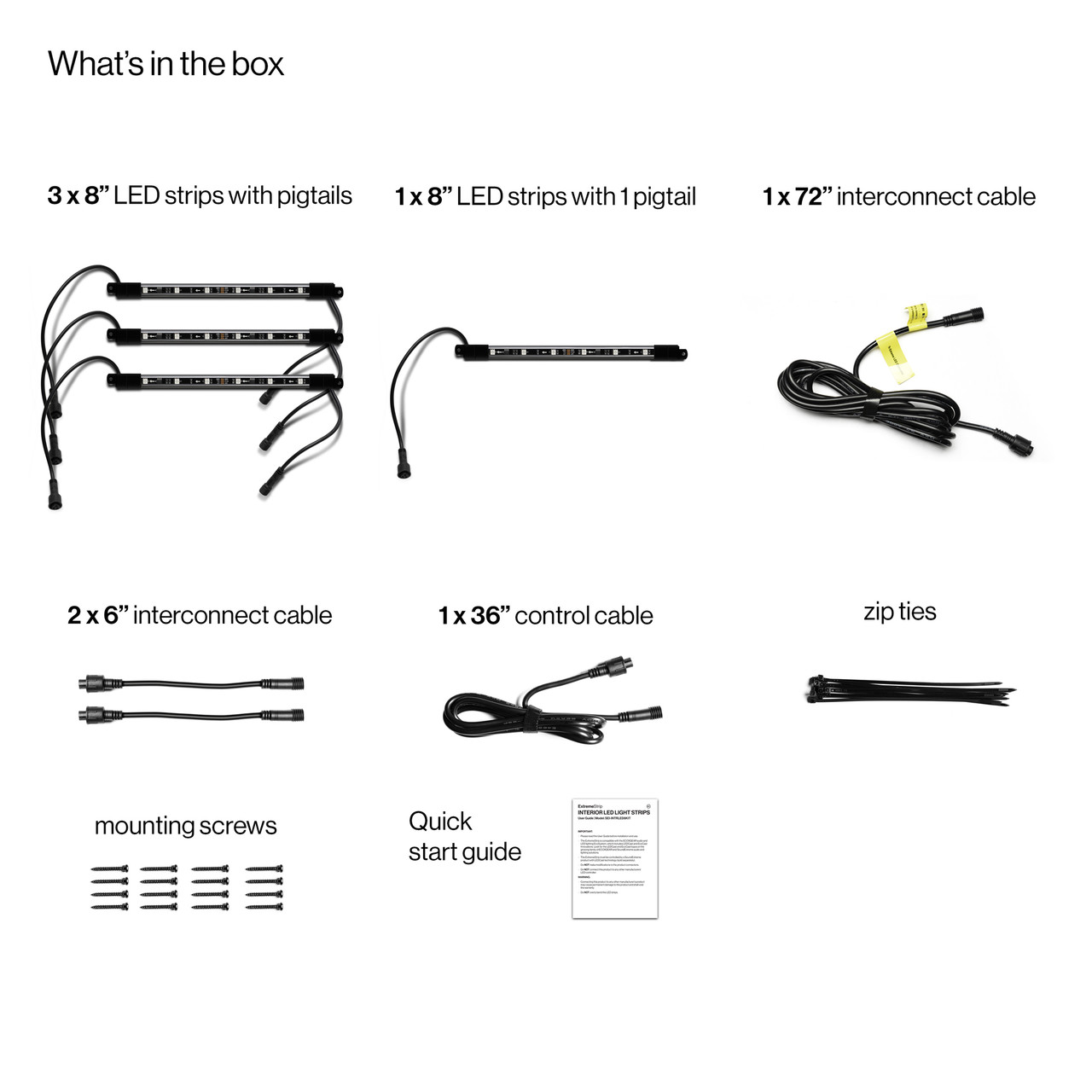 Extreme Strips - Interior LED Light Strips, SEI-INTRLED8KIT