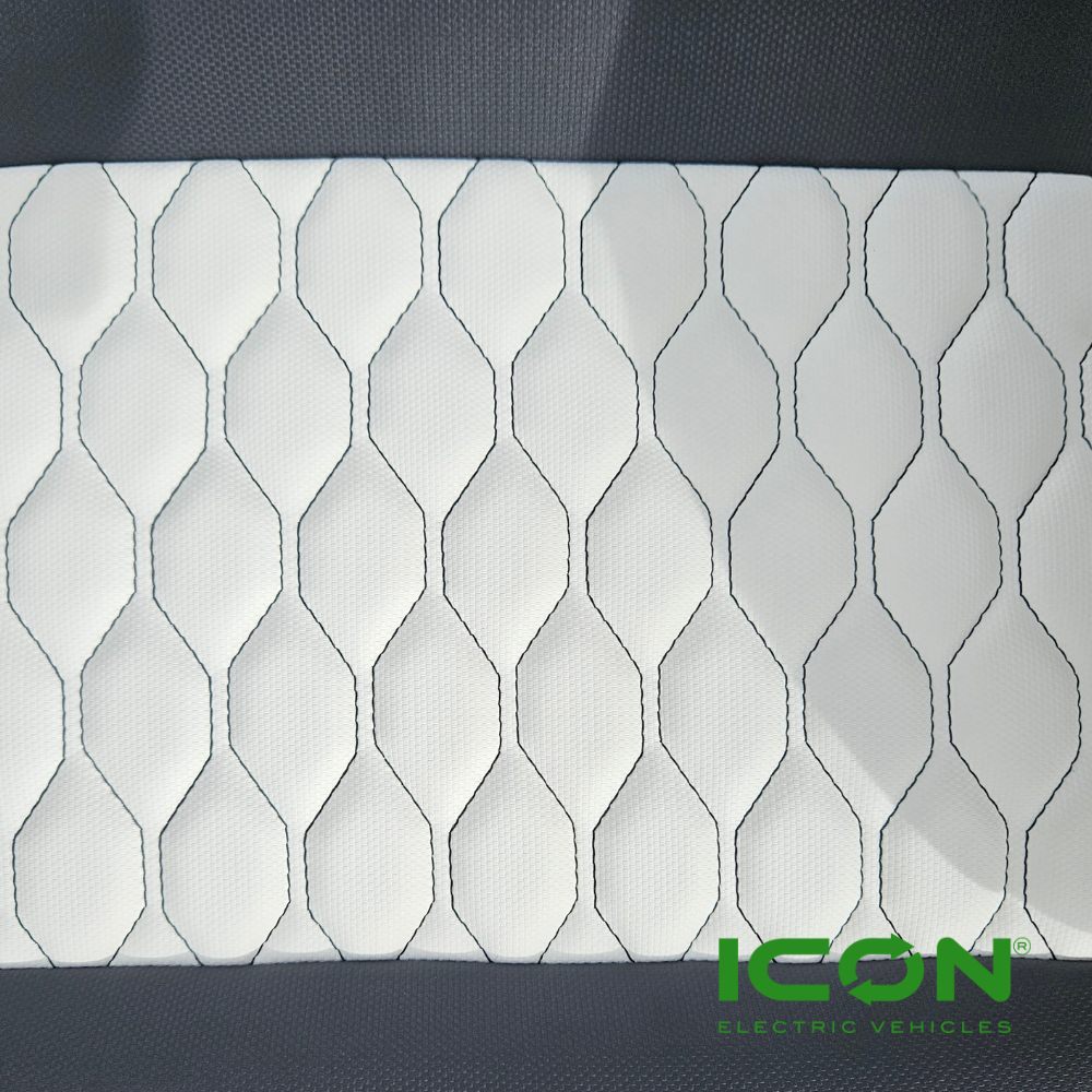 ICON Two Tone Comfort White and Black Custom Seat Cool Touch Base with Stretch Hex Pattern and ...