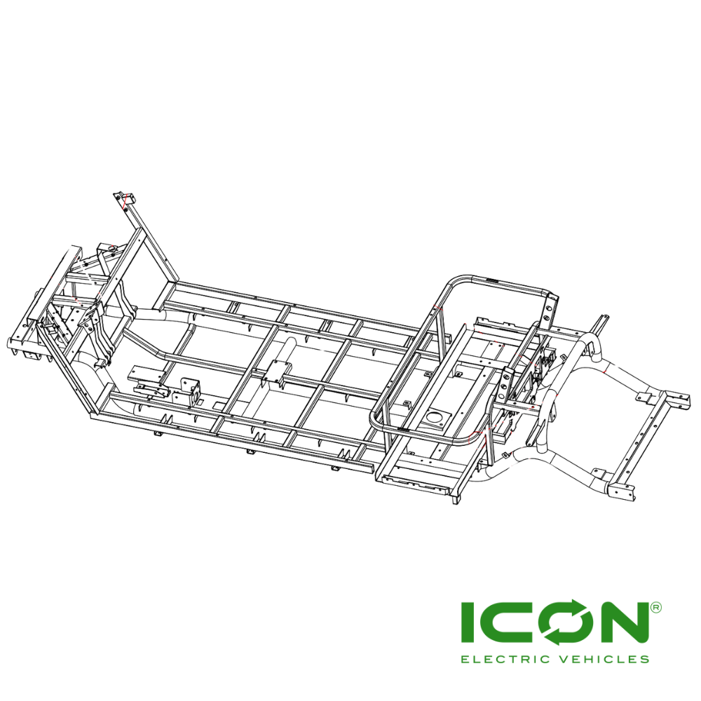Chassis Frame (B) for ICON i40F, i60 Golf Carts, HW-226-IC