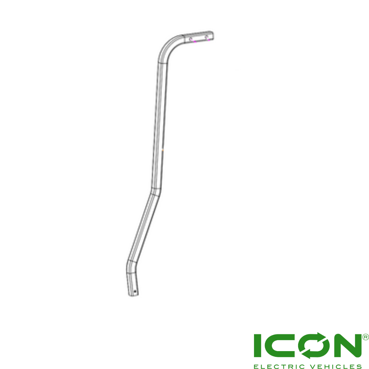 Center Pillar for Roof Support on ICON i60F Golf Carts, TOP-417-IC